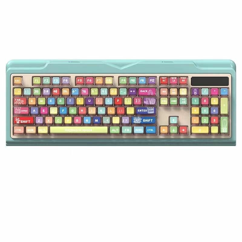 Кейкапы Secret Agent EVA Asuka, четырехсторонние прозрачные, из PBT, сублимационные, прозрачные, светопропускающие, двойного литья, для DIY-клавиатуры.