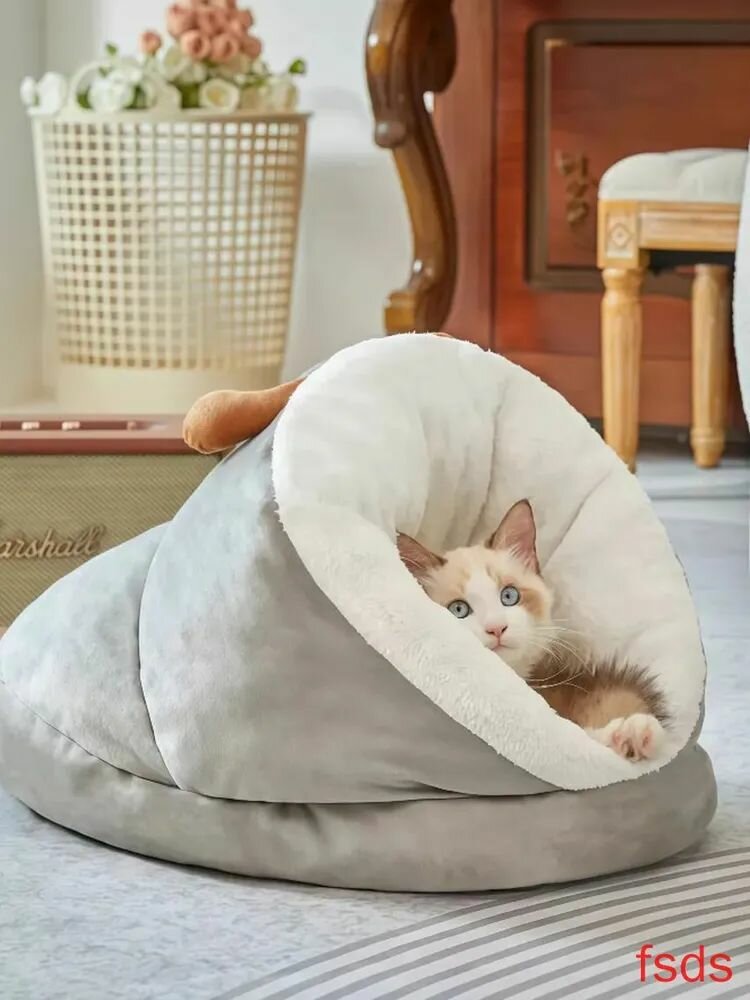Домик лежанка для кошек и собак мелких пород, закрытая лежанка для сфинксов