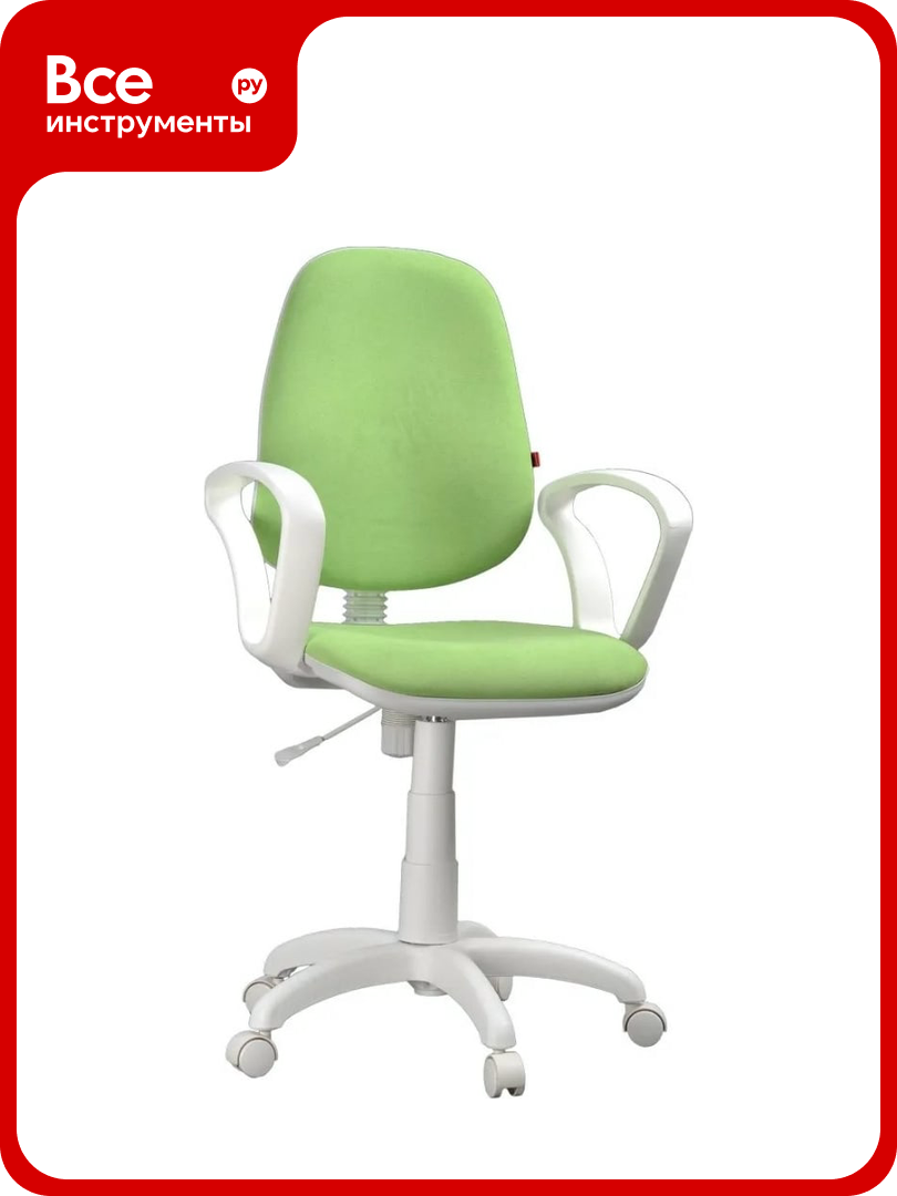 Кресло Фабрикант Престиж пластик WH Ткань Candy green г/п 140 ПВМ PL 600 гольф ролик белый X1507807