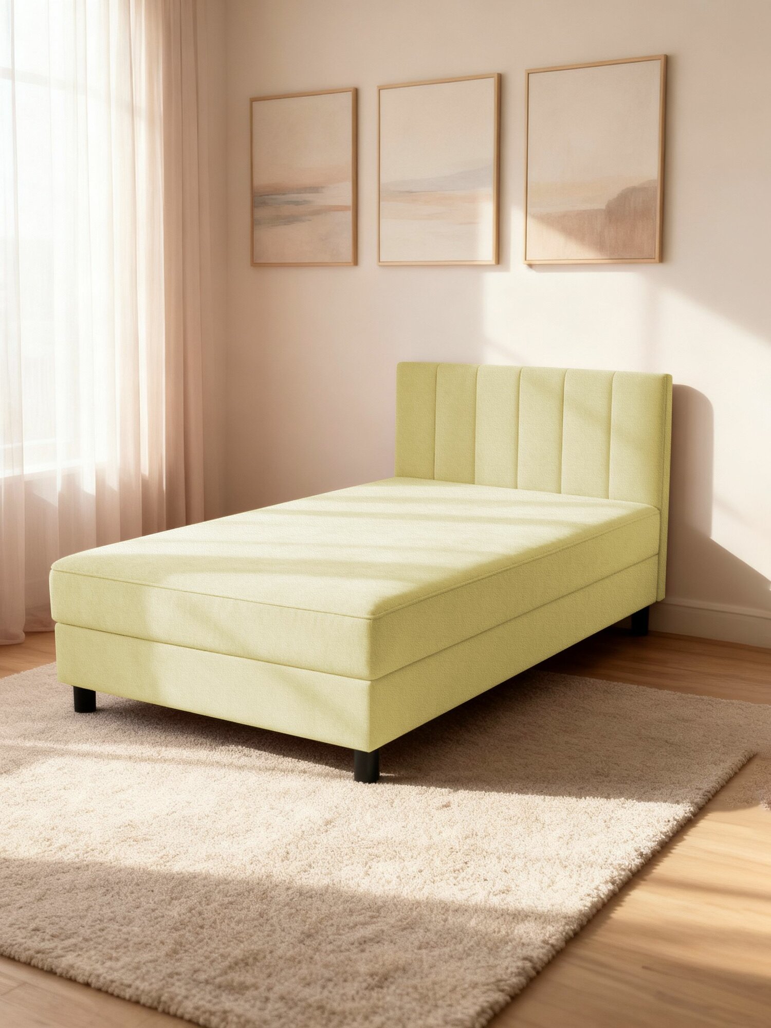 Тахта Адель фокус- мебельная фабрика 140х200х80 см кремовая рогожка