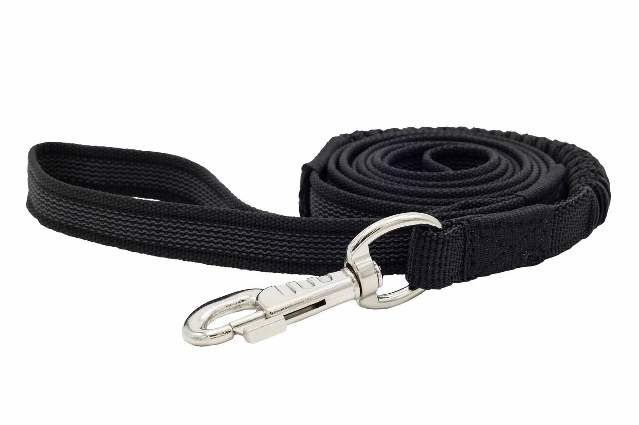 Поводок Каскад амортизирующий нейлон с латексной нитью двухсторонний с буфферной резинкой 20мм *2м черный