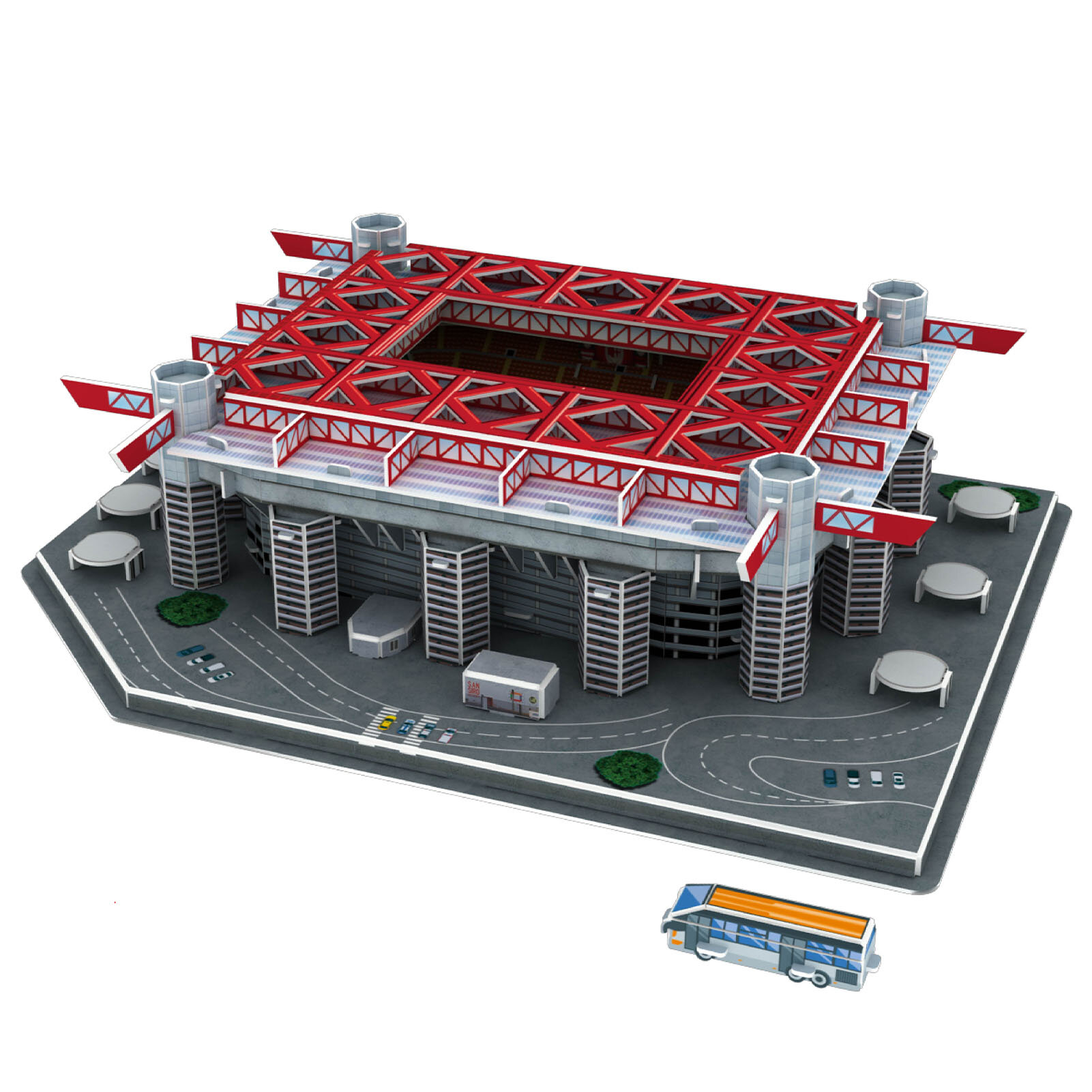 113 деталей 3D-пазл стадион, игровой набор для обучения детей, модели PP6696, PP6697, PP6698, PP6699, PP6700, PP6701, PP6702, PP6703, размер собранной модели 25,4*8,8*34 см, упаковка 30,5x23x4 см