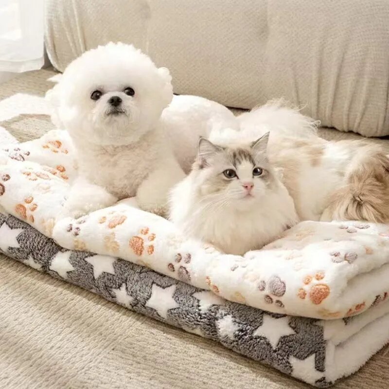 Двусторонний Коралловый флис коврик для сна, гнездо для собаки и кошки, Коврик для животных, Ткань, Мягкий