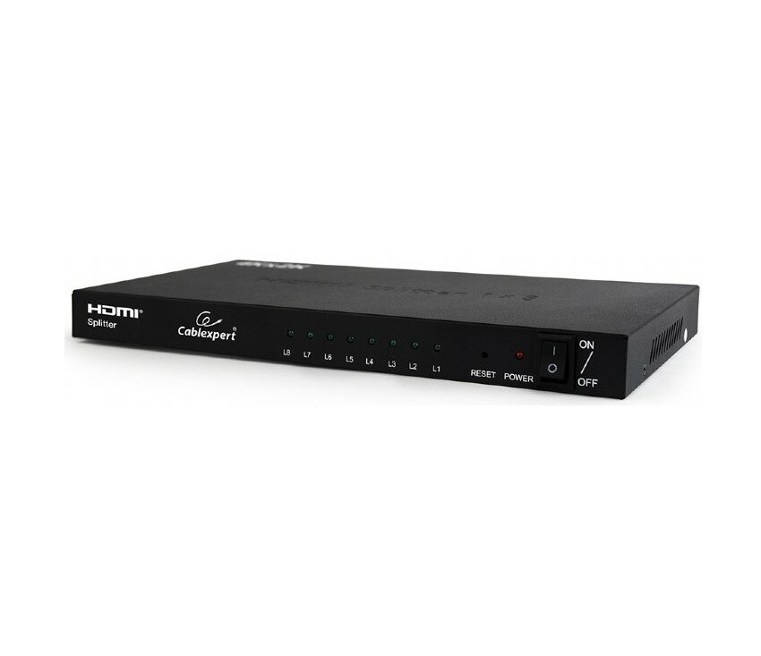 Разветвитель HDMI Cablexpert DSP-8PH4-03, HD19F/8x19F, 1 компьютер=8 мониторов, Full-HD, 3D, 1.4v