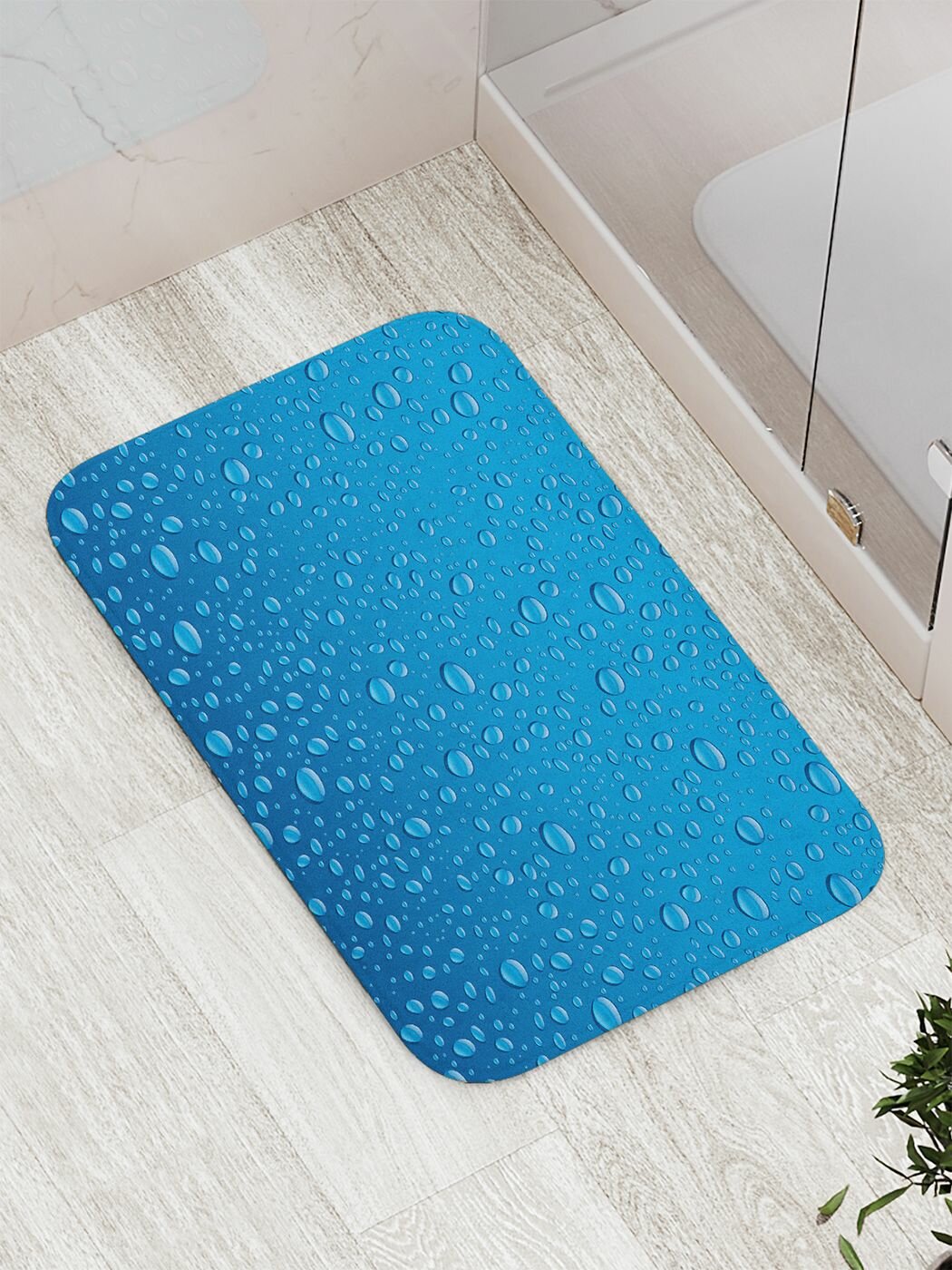 Коврик для ванной комнаты, туалета "Дождевые следы" противоскользящий, 52х77 см, JoyArty