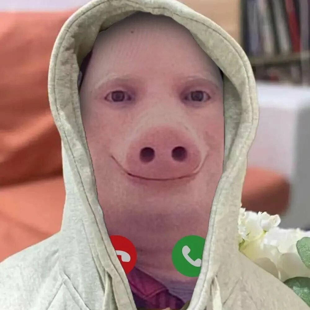 Карнавальная тканевая маска на лицо свинья