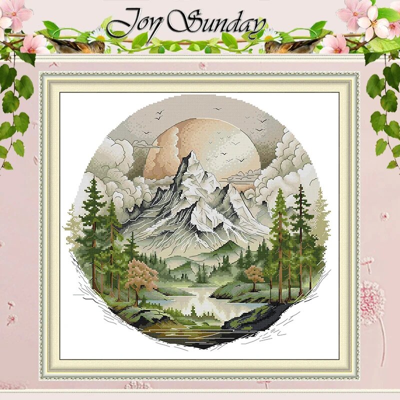 Набор для вышивания крестом Joy Sunday 14CT "Восход над снежными узорами"