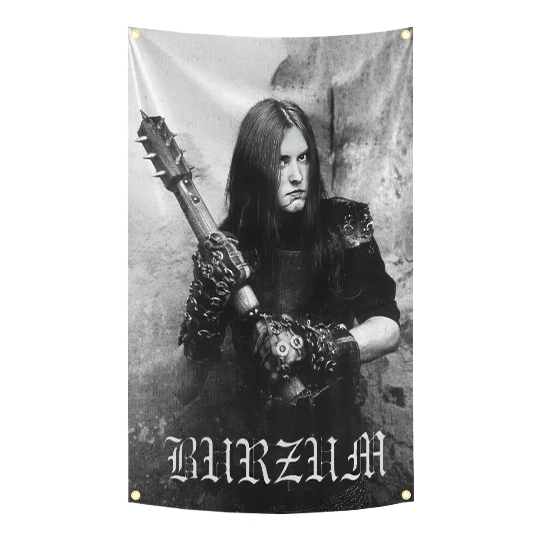 Настенный гобелен Black Metal Burzum Flag Filosofem 120 x 180cm, 4 holes in 4 corners