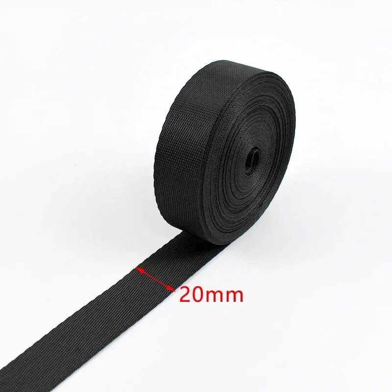 Meetee тканая лента нейлона 5 м черная 10-100 мм Black-20mm