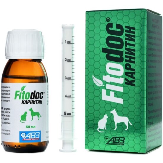 Витаминная добавка Авз (агроветзащита) АВЗ FITODOC Карнитин для животных 50 мл