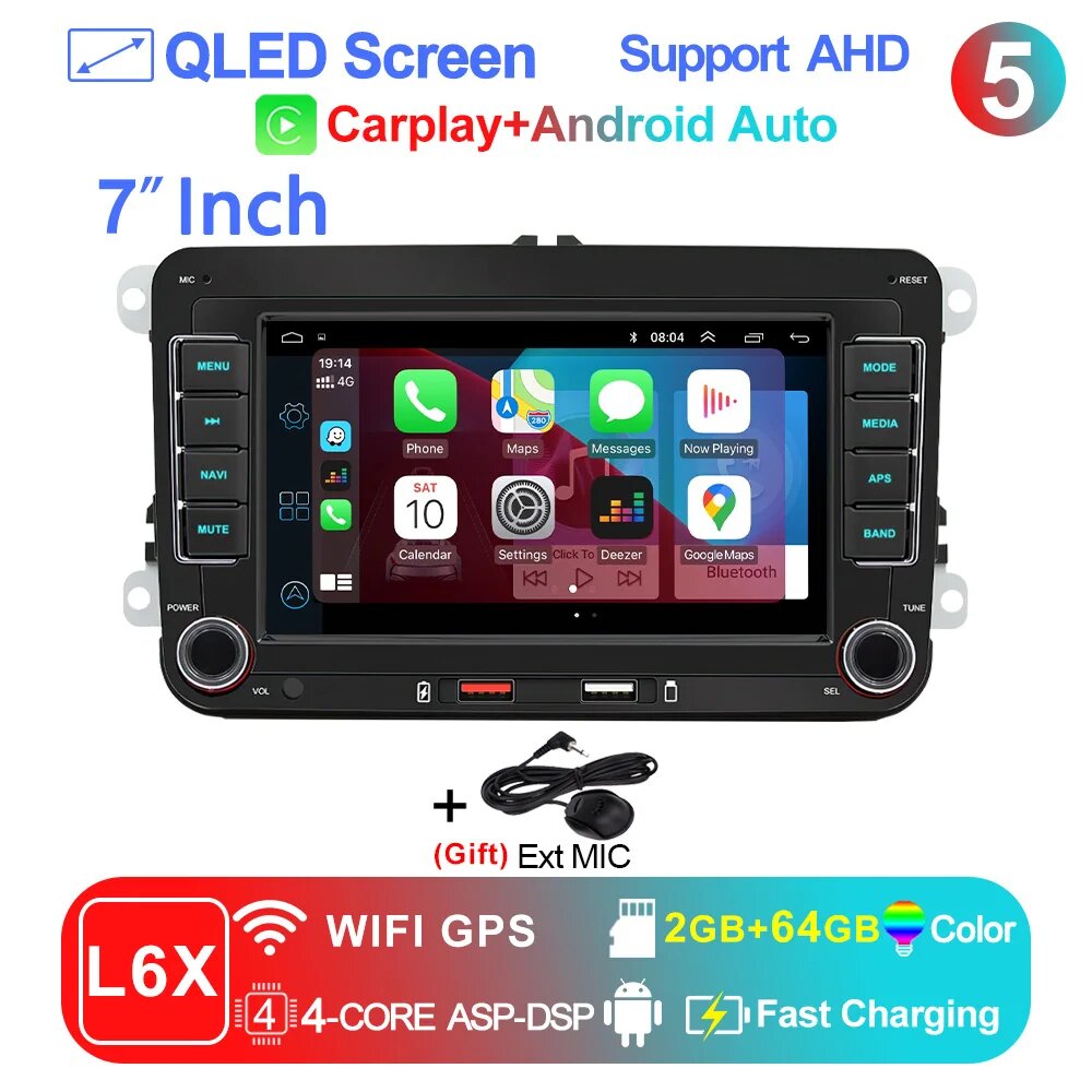 LEHX L13 2din Android 14, автомобильный радиоприемник, мультимедийный Carplay для 7-L6X(2-64GB)-0