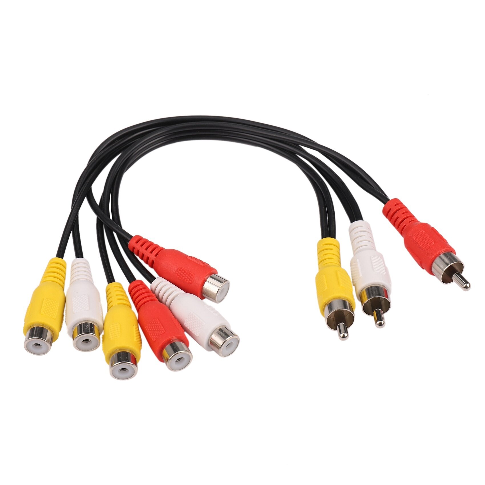 Новый 3 RCA штекер на 6 RCA гнездо разветвитель аудио ТВ DVD видео адаптер AV кабель
