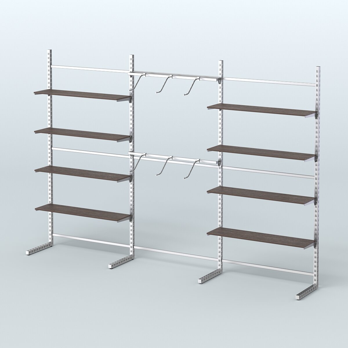 Системы элегант пристенные с металлическими держателями для полок №9 (3600мм), Дуб Венге