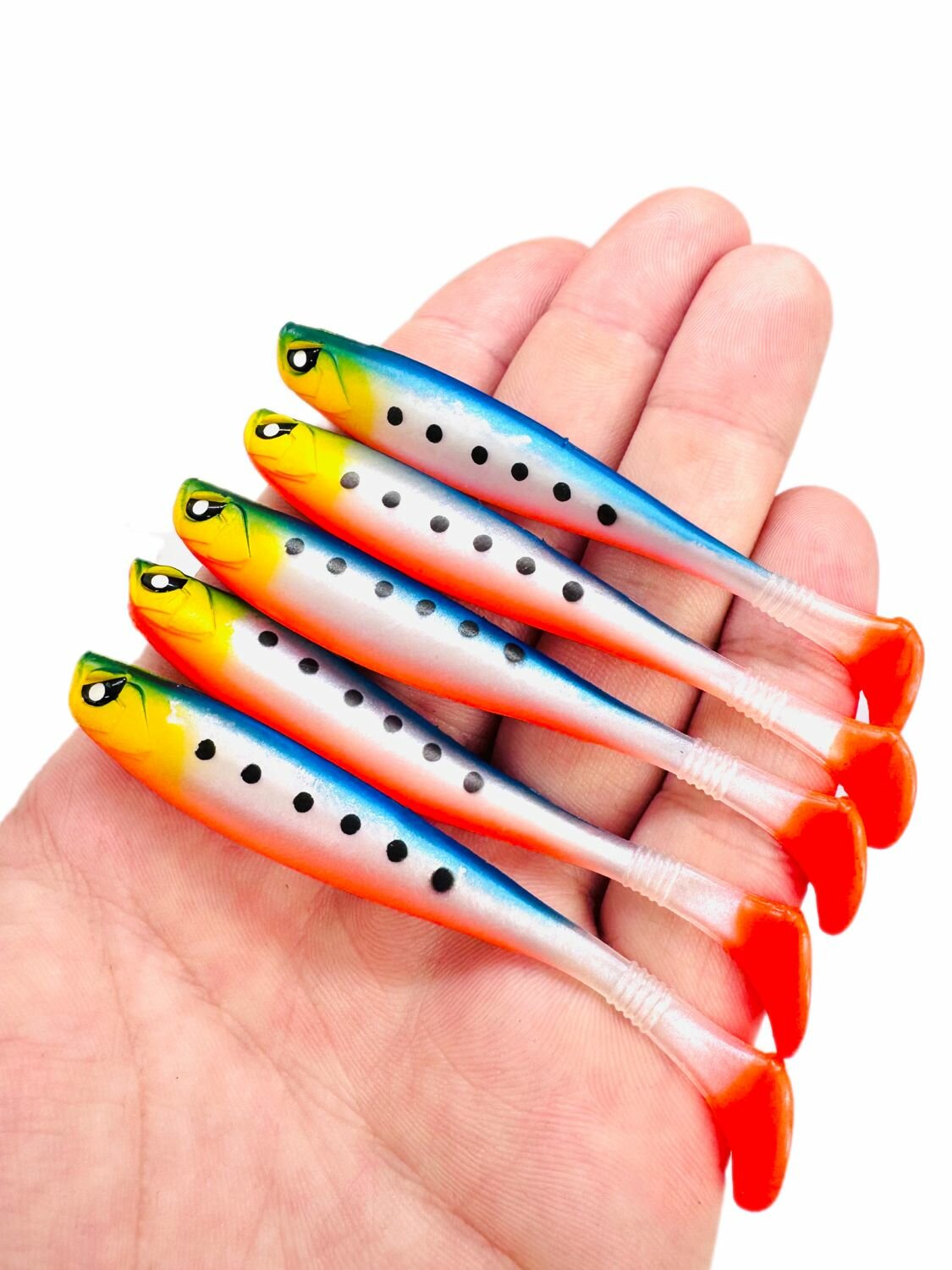 Силиконовые приманки для рыбалки; Силиконовые приманки; виброхвосты; 5шт 4 дюйма