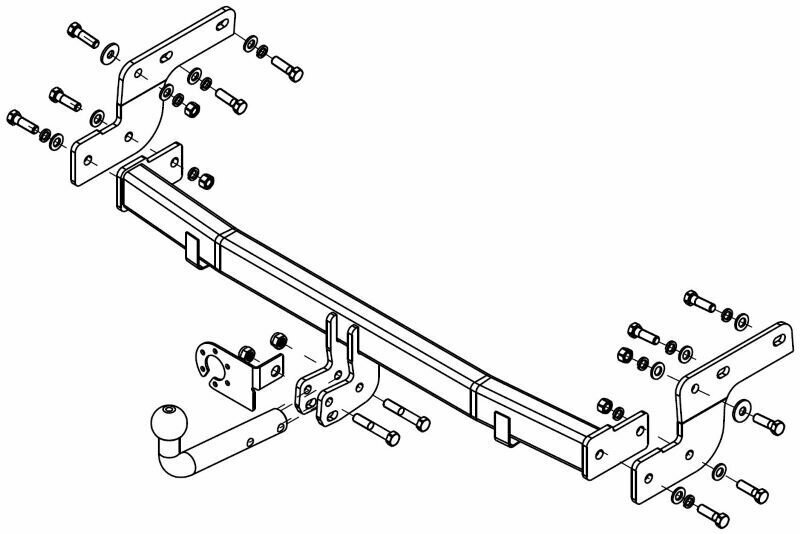 Фаркоп для Hyundai Sonata 2020- условно-съемное крепление шара, HY 37
