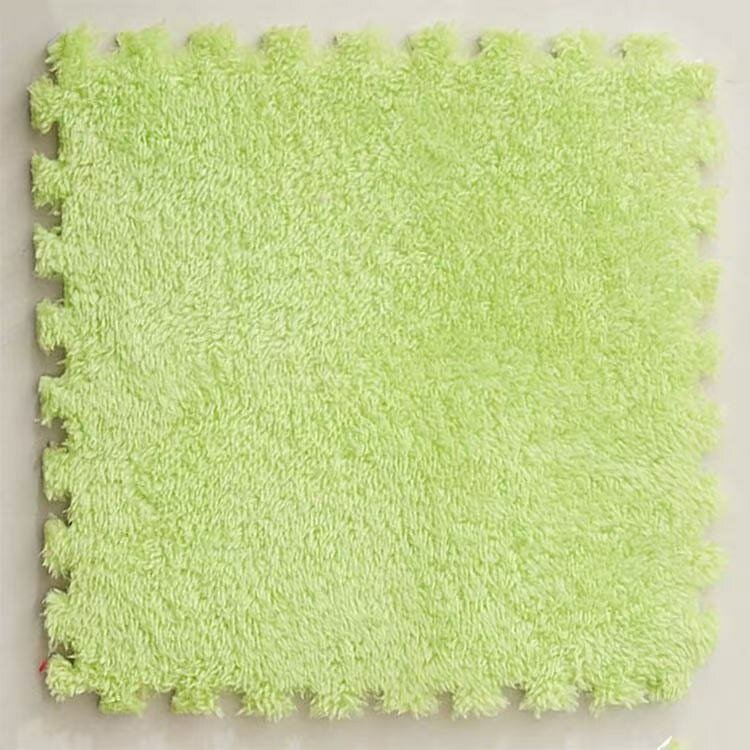 Пушистый ковер у кровати, для всех полов, зелёный, размер 30x30 см, 10шт.