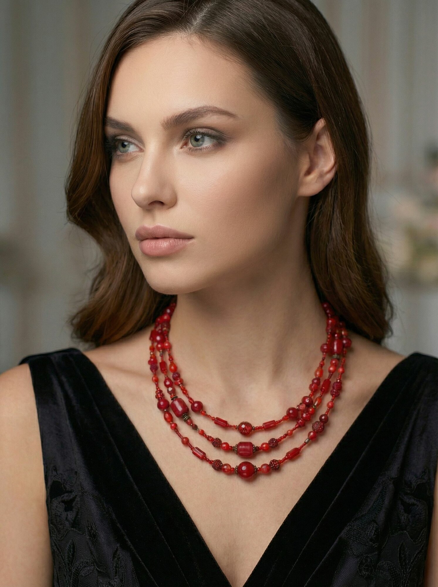 Бусы, коралл