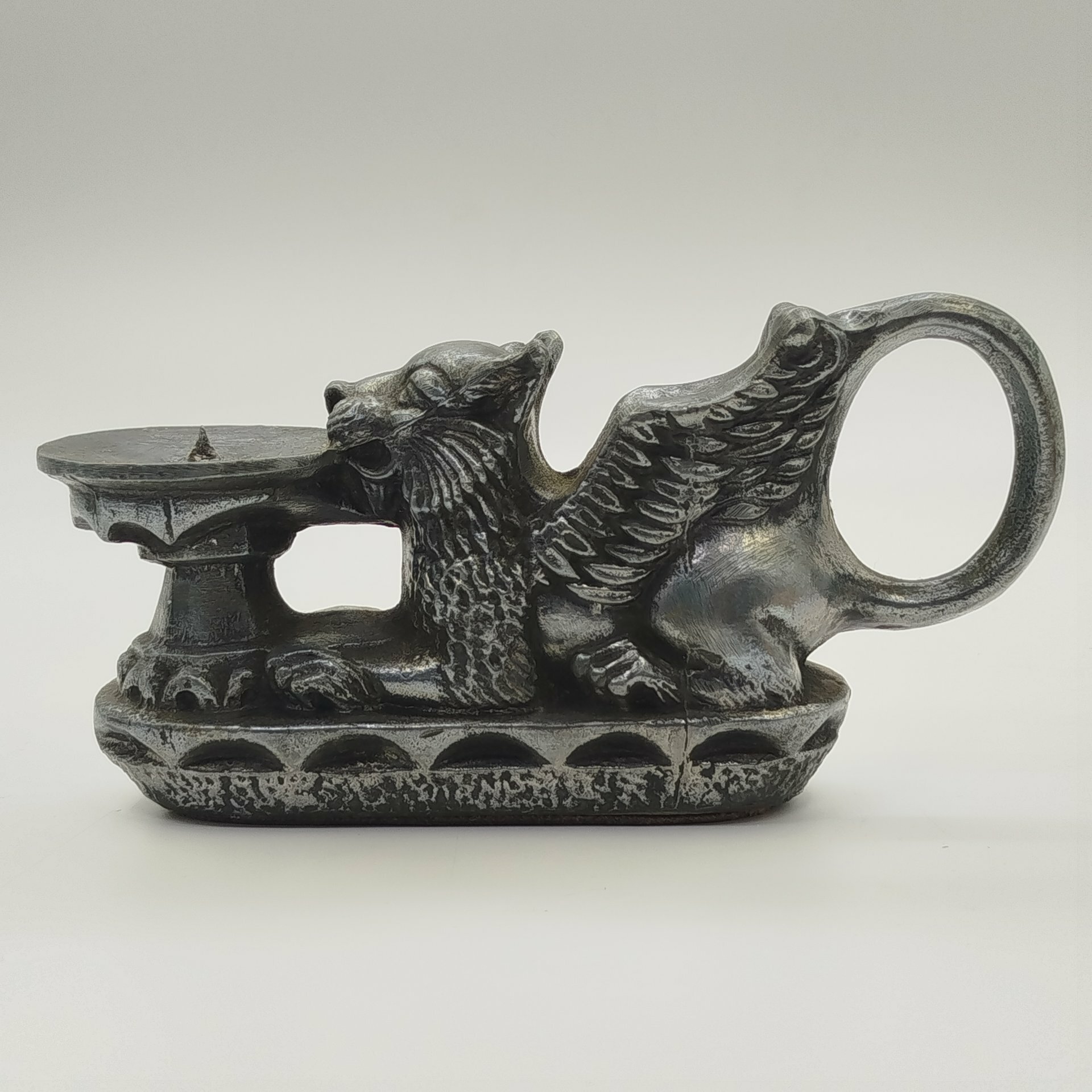 Подсвечник "Грифон", силумин, литье, СССР, 1980-1990 гг.