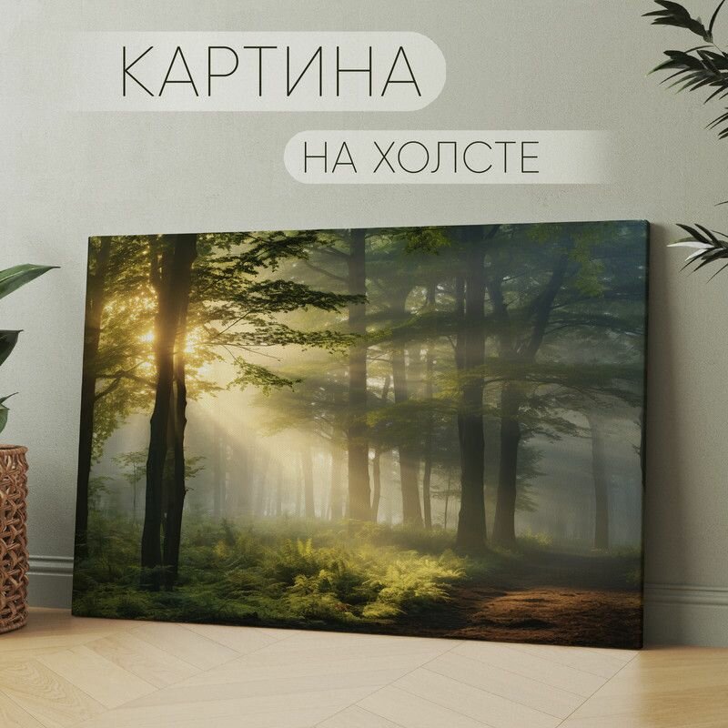 Картина на холсте Туман в лесу (13) 30х40 см