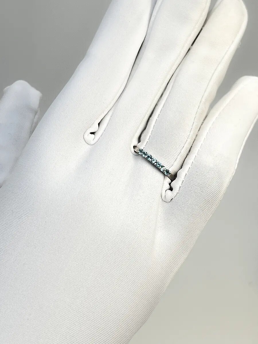 Кольцо дорожка, серебро, 925 проба, родирование, турмалин синтетический