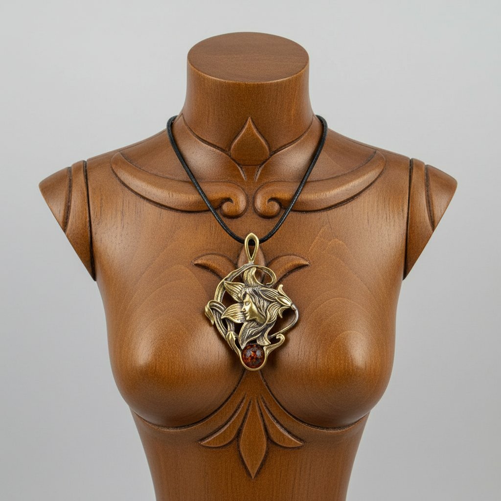 Колье, янтарь