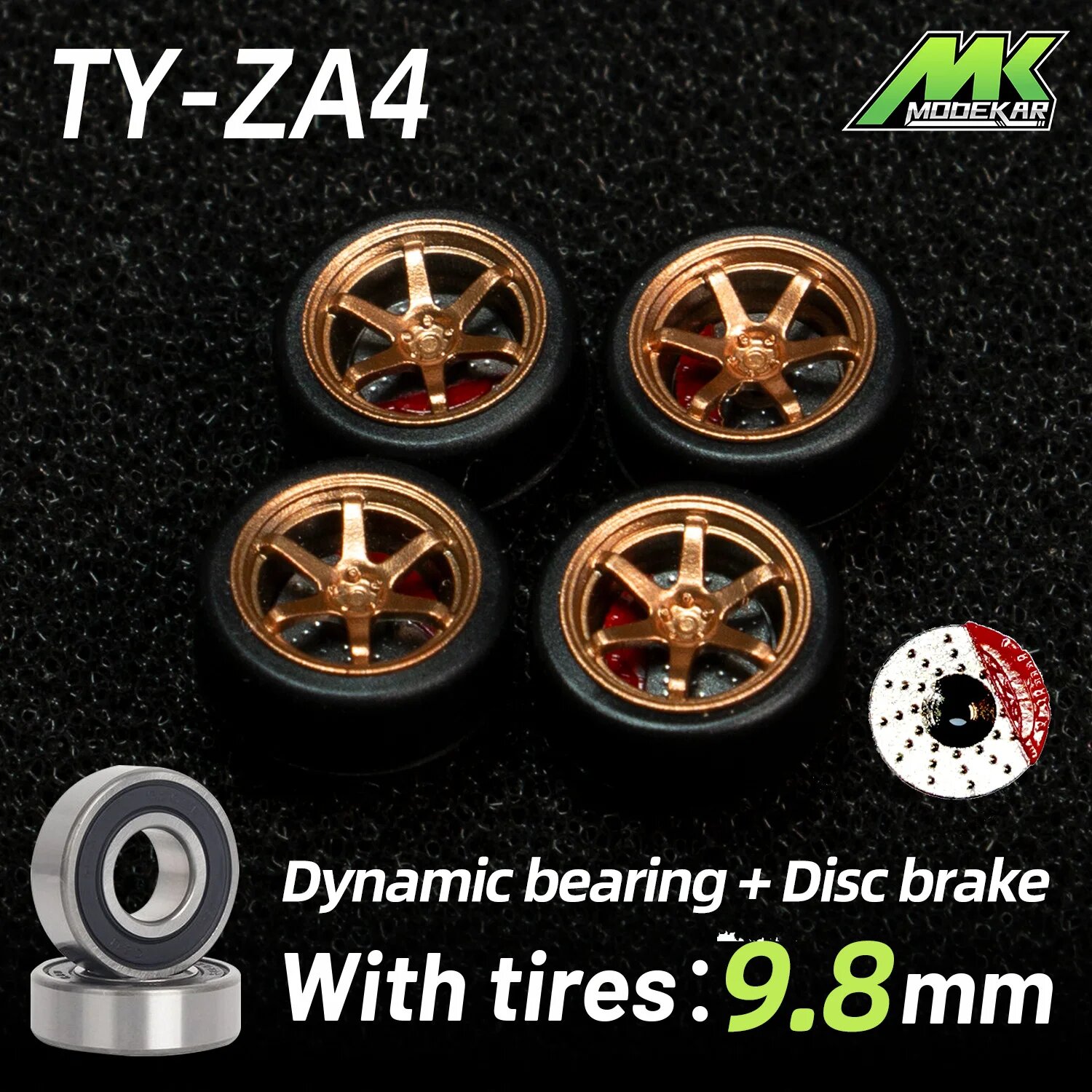 Металлические колеса 1/64 с подшипниками TY-ZA4