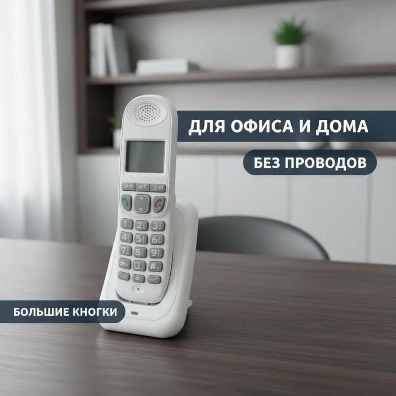 Цифровой беспроводной телефон D1003 для дома и офиса с большими кнопками