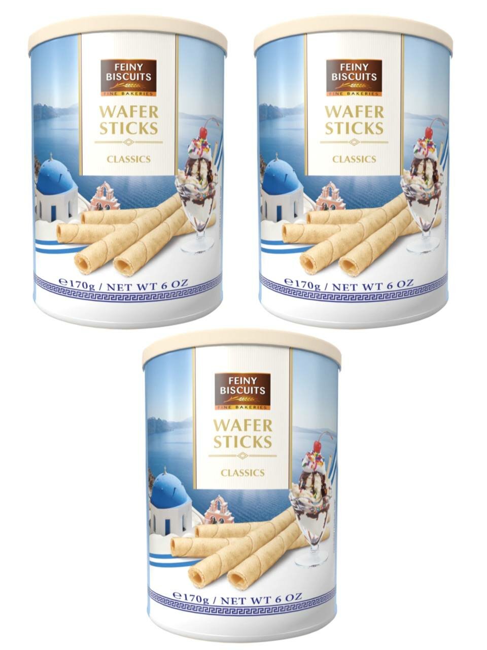 Вафельные трубочки классические Feiny Biscuits, 3шт по 170г