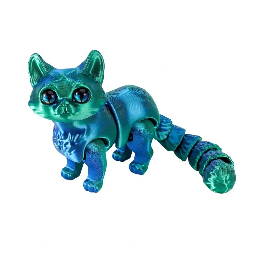 3D фигурки кошки пластик Green