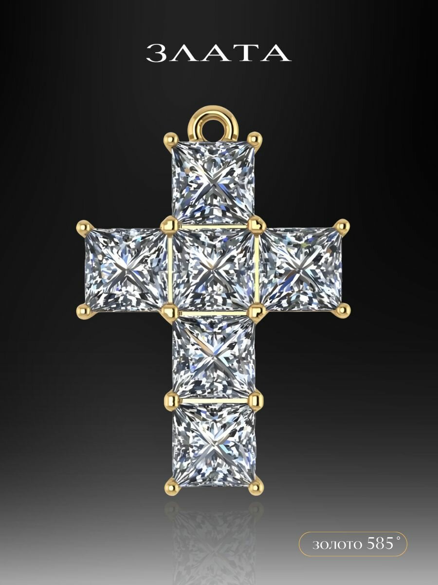 Крестик, красное золото, 585 проба