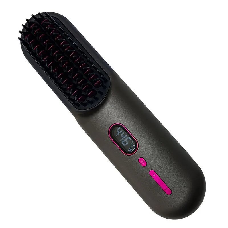 Выпрямитель для бороды беспроводной, с дисплеем и зубчиками на насадке, черный