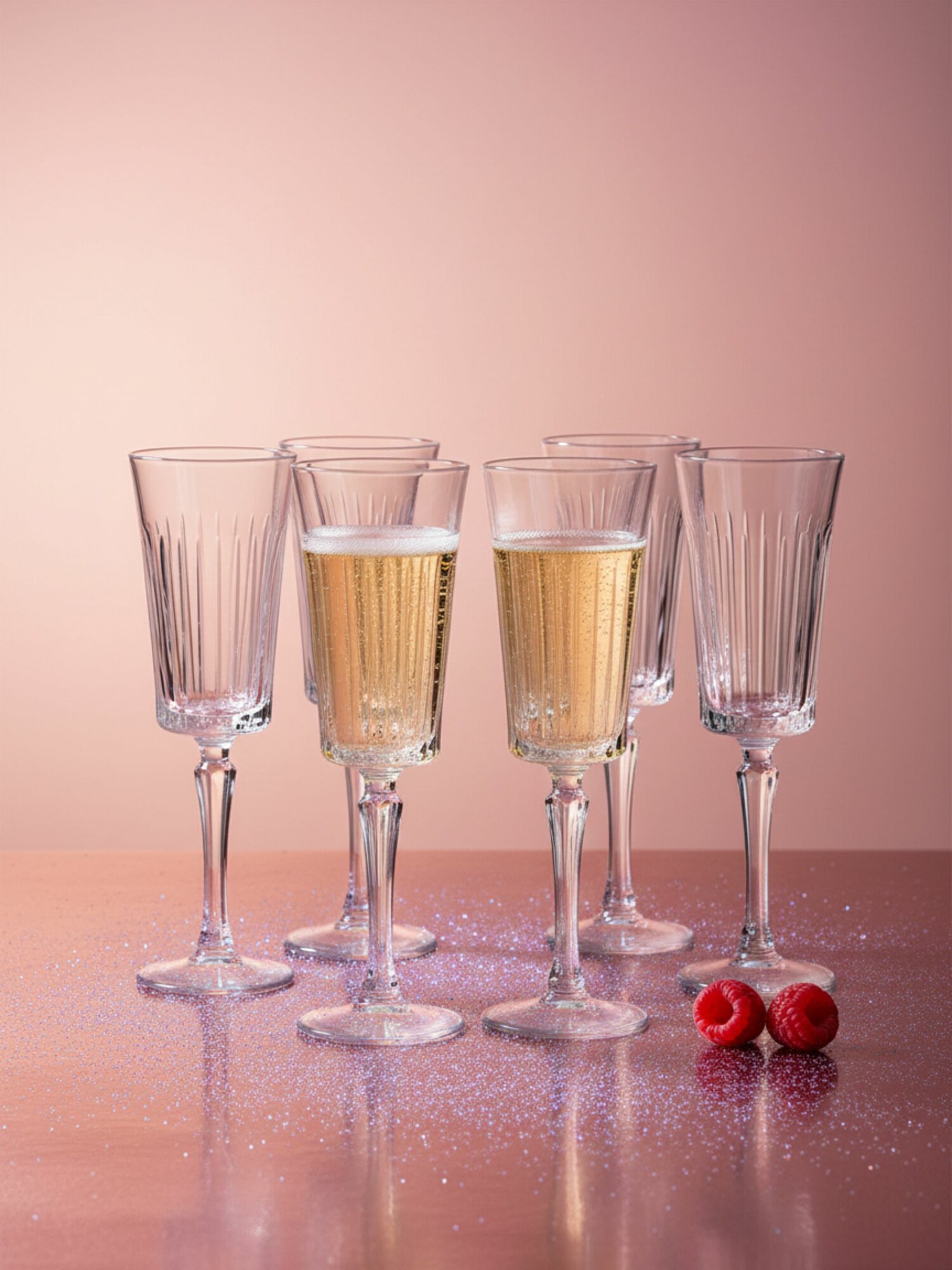 Бокалы Aura of Bohemia, стекло, для шампанского, подарочный набор 6 шт, 180мл