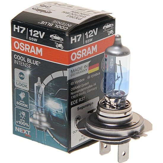 Лампа автомобильная Osram Cool Blue Intense NextGen +100% H7 55W PX26d 5000K 12V, 1шт, 64210CBN