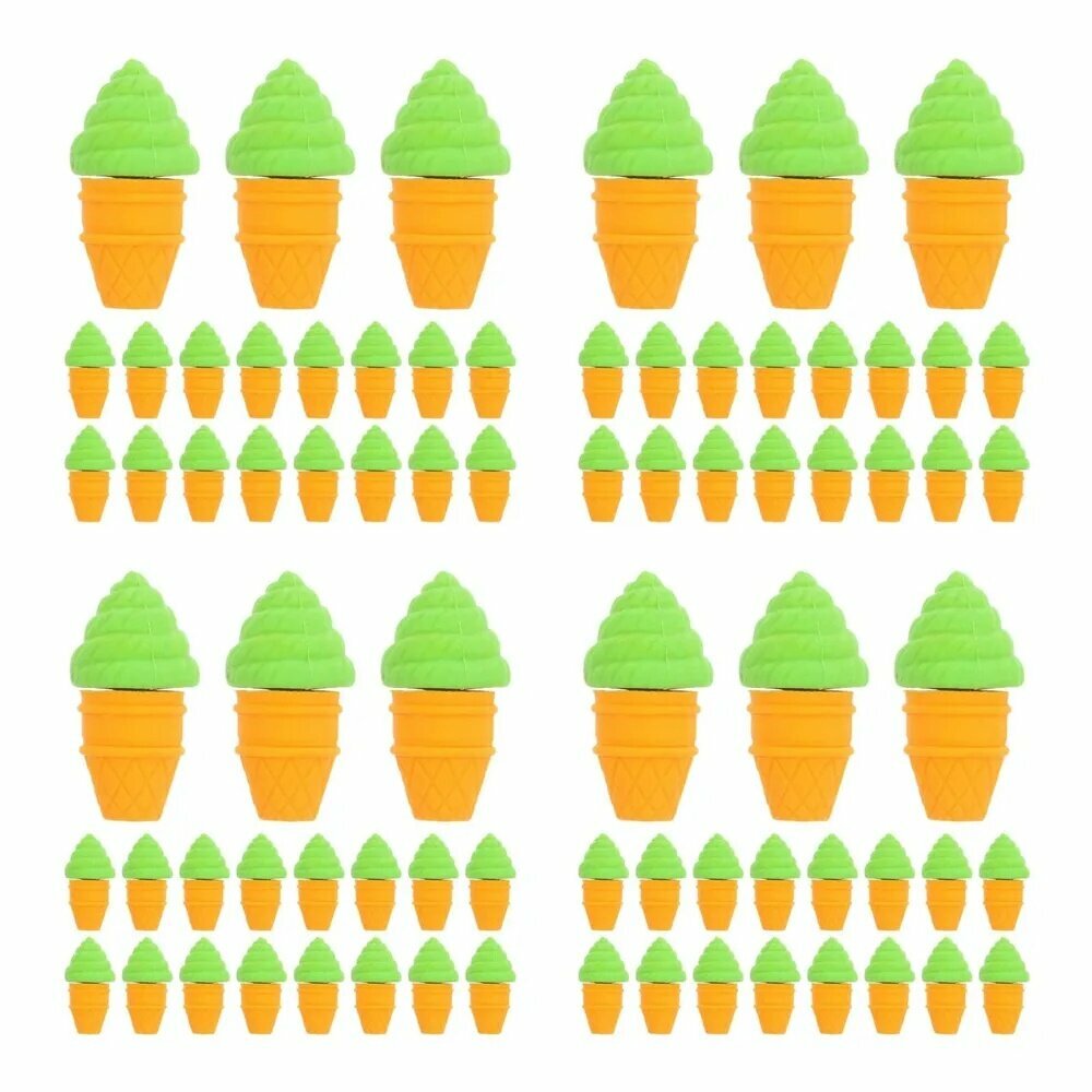 Набор цветных ластиков мороженое из тпр, 120 шт
