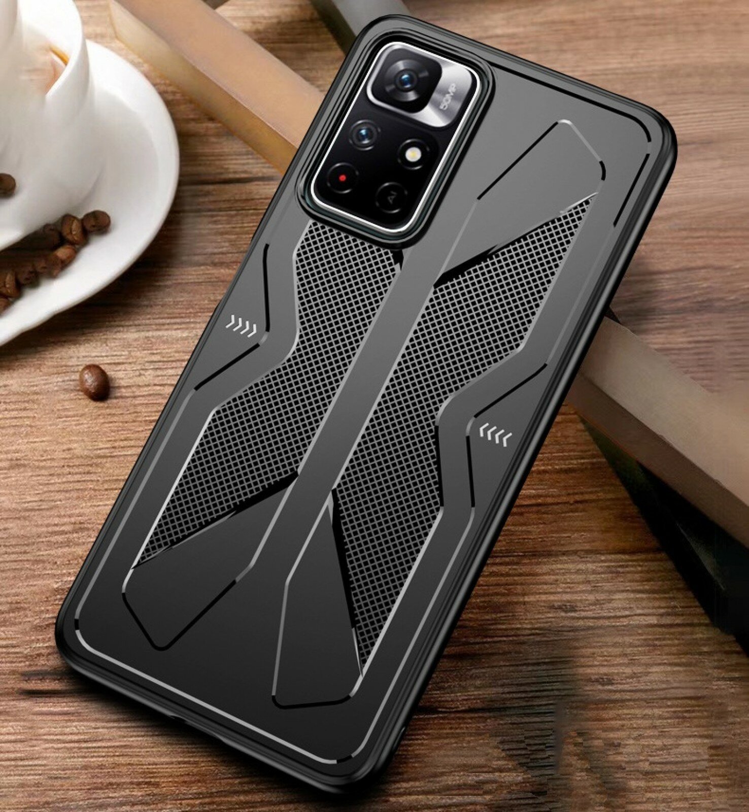 Противоударный чехол-бампер MyPads для Xiaomi Redmi Note 11 Pro / Note 11 Pro Plus / Note 11E Pro черный