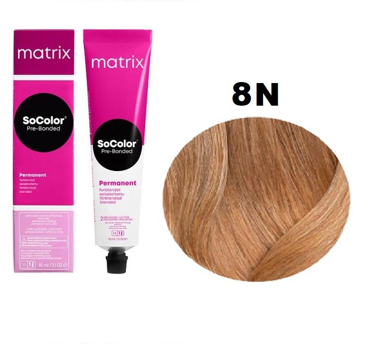 Matrix краска Socolor Pre-Bonded 8N светлый блондин 90мл Матрикс, профессиональная серия