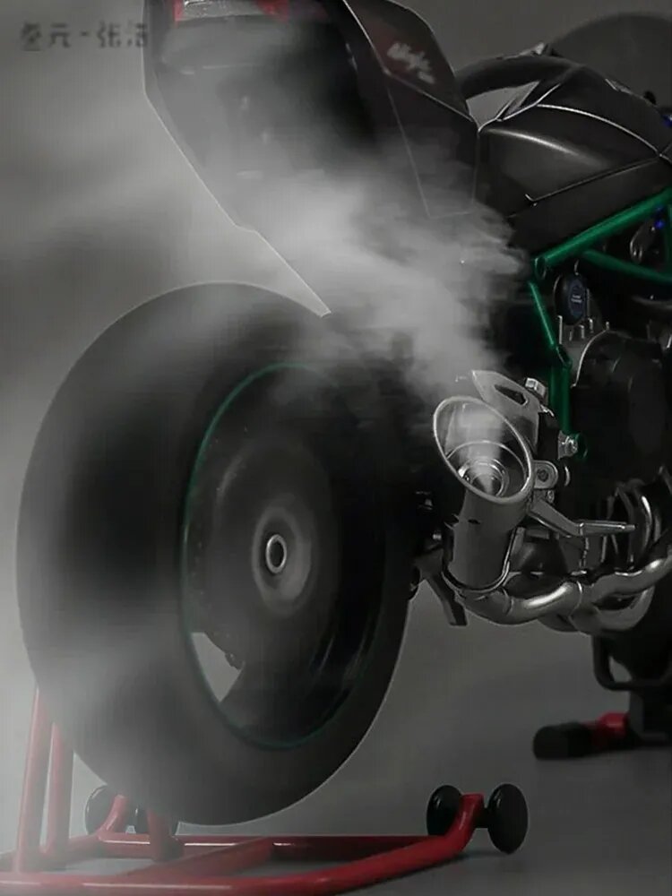 Игрушечный питбайк Kawasaki H2R, металлическая модель в масштабе 1:6, коллекционная, со звуком — фото 1