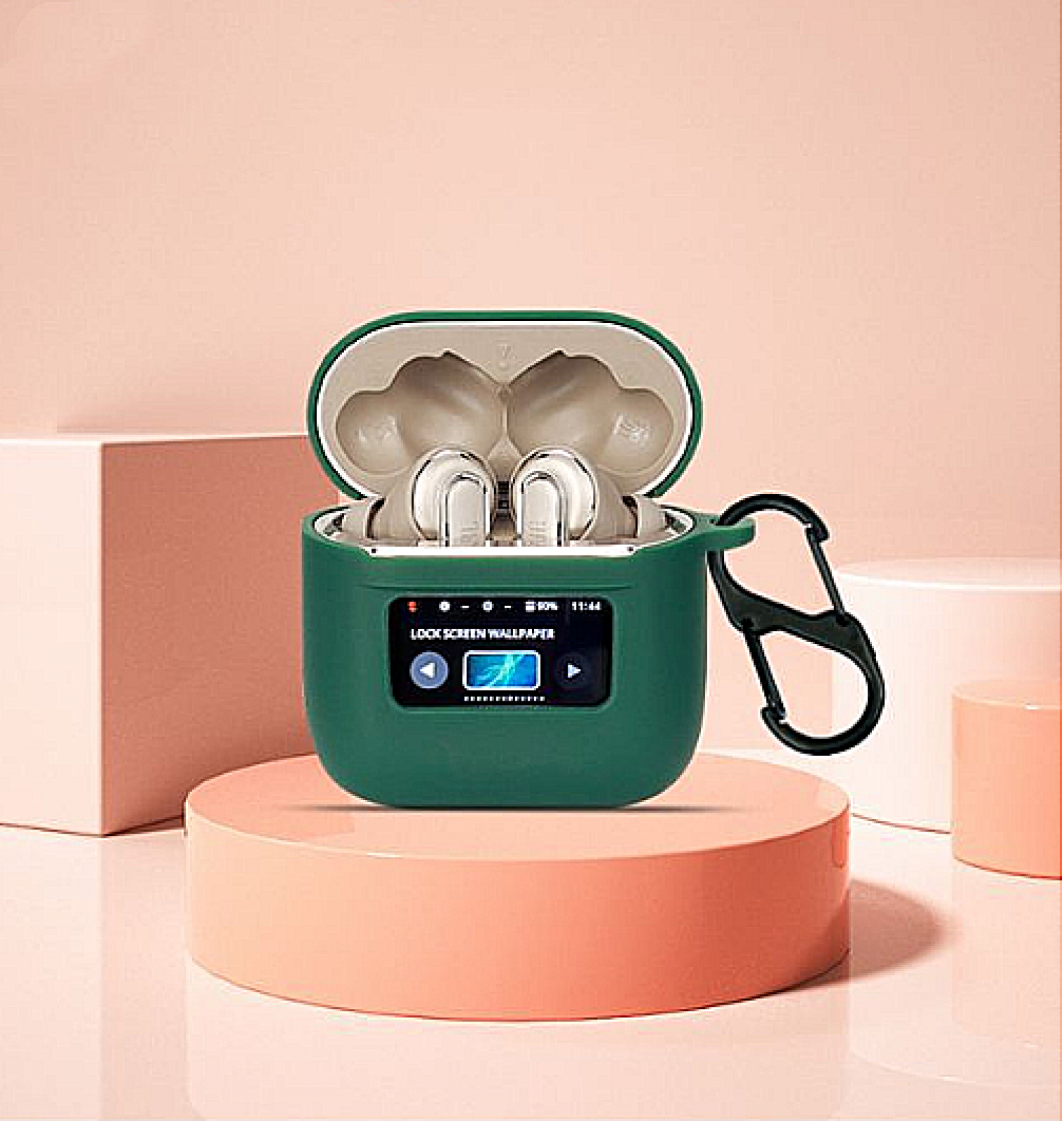 Чехол MyPads силиконовый защитный для беспроводных наушников JBL TOUR PRO 2 зеленый