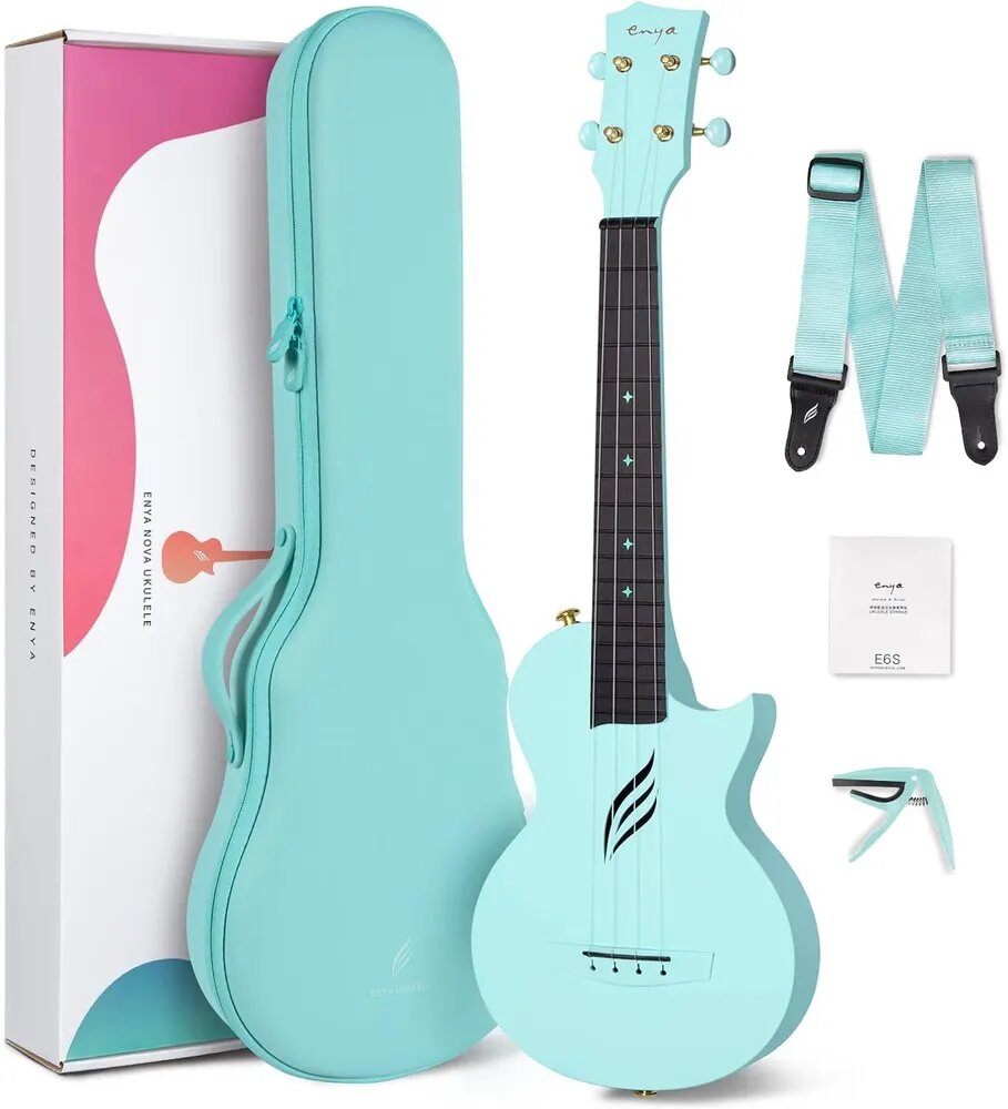 Укулеле ENYA Nova U 4-струнная полимерный материал 23" с чехлом голубой