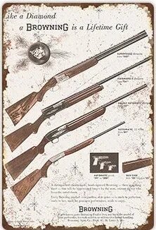 Винтажная вывеска Browning "Охотник", цвет 11
