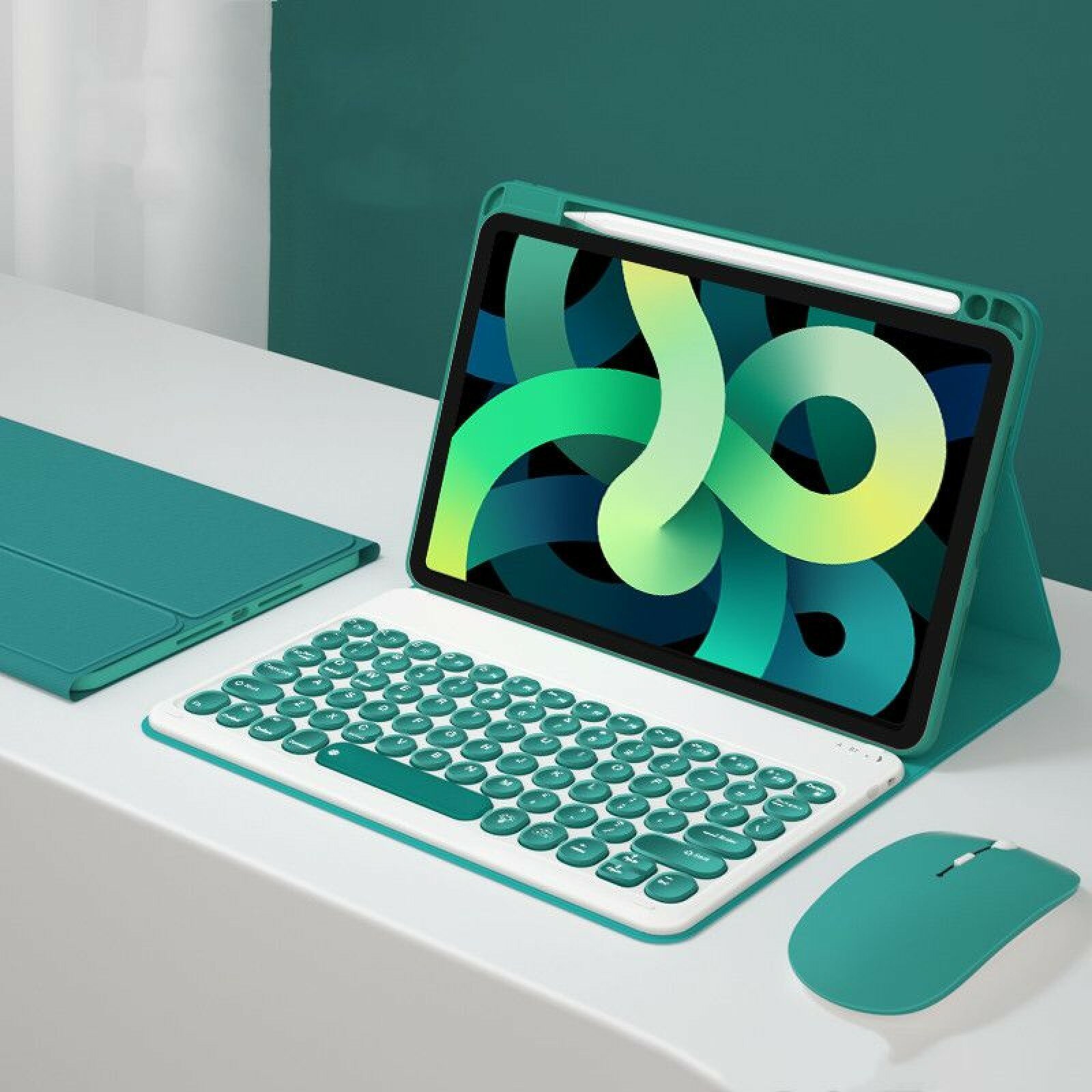 Чехол-клавиатура MyPads для iPad 9.7 5-го и 6-го поколения с подсветкой Bluetooth и мышь