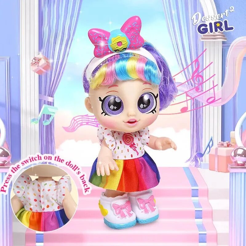 Kindi Kids Музыкальная поющая электронная кукла Dessert Girl 26 CM