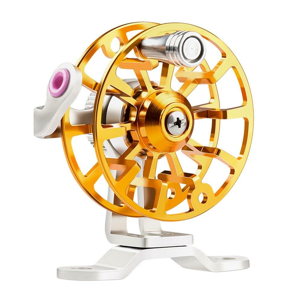 Катушка Fly, цельнометаллическая рыболовная катушка 53 мм/50 г с модернизированным основанием, легкая мини-колесная снасть для ловли форели и щуки