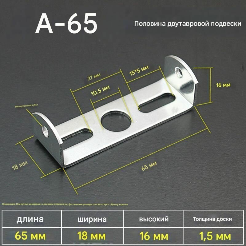 Потолочное крепление, крепежная скоба, монтажная планка, кронштейн для светильника или люстры 65 мм. с винтами в
