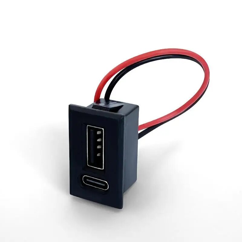 USB-гнездо типа C, двухслойная розетка, розетка для зарядки лампы, розетка для телефона с кабельным разъемом — фото 1