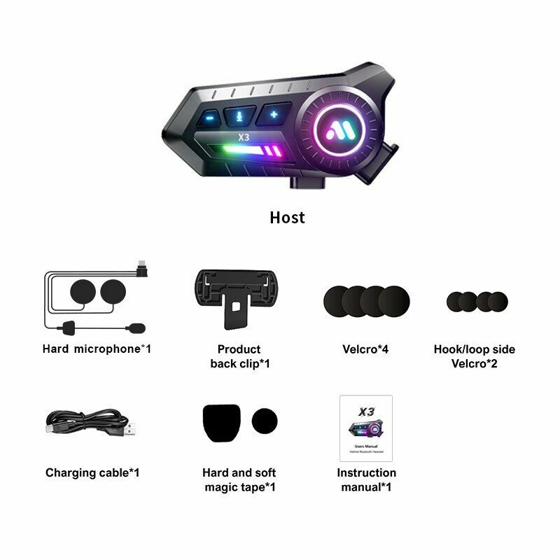 Популярная на международном рынке Bluetooth-гарнитура для шлема, с длительным временем работы от батареи, водонепроницаемая, шумоподавляющая мотоциклетная Bluetooth-гарнитура, новый интерком для езды.