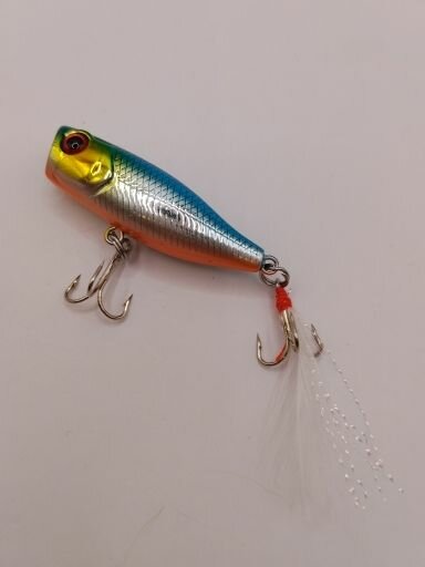 Воблер JACKALL CHUBBY POPPER 42F: 42мм, 3.3г, поппер на язя, голавля и жереха