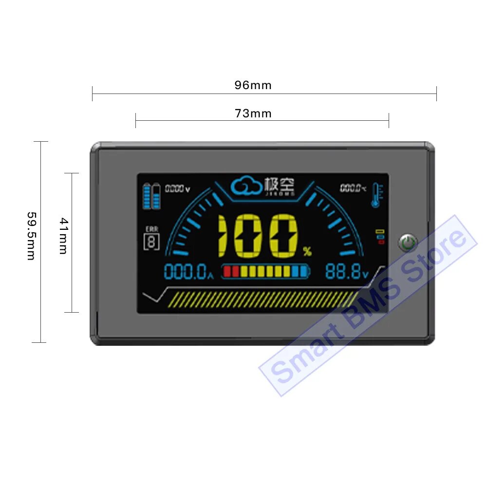 Дисплей для LiFePo4 аккумулятора JK Smart BMS 48V 100A, 3.2inch screen