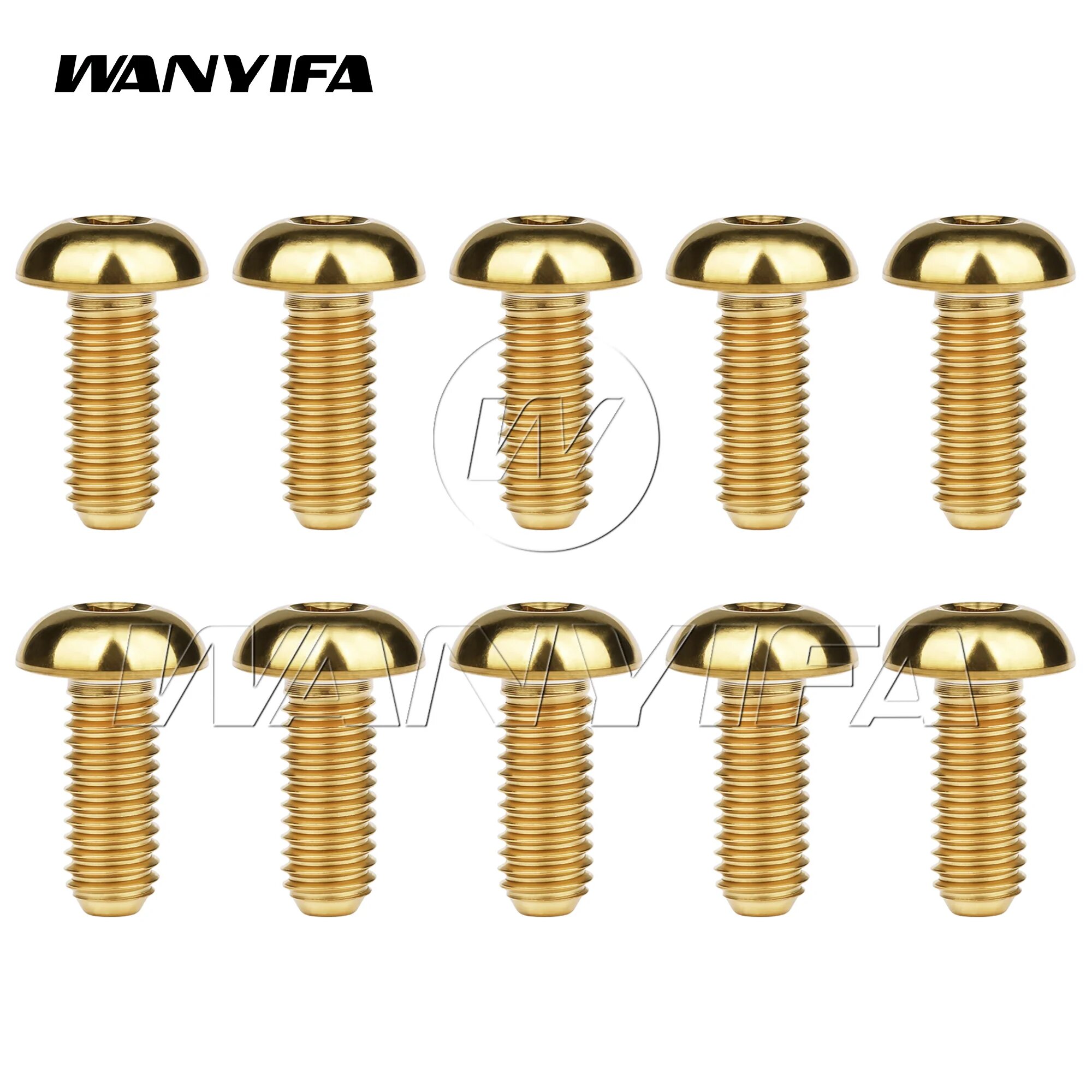 Wanyifa титановые болты M3/M4/M5x6 8, 10, 12, 15, 18, 20, 25, 30 мм Gold, M5x12mm