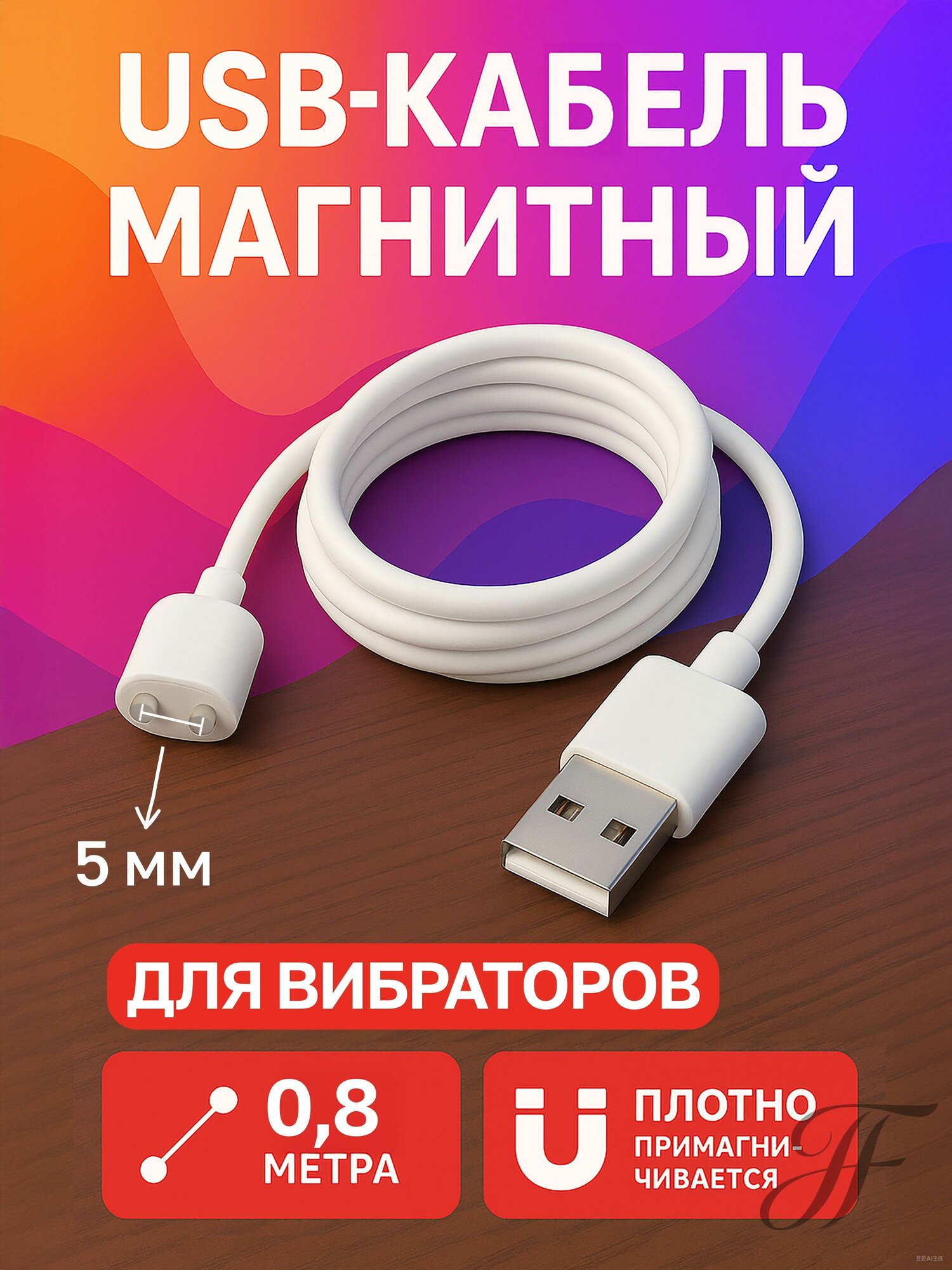 Сетевой кабель питания USB 2.0 Type-A/2.5 мм, белый